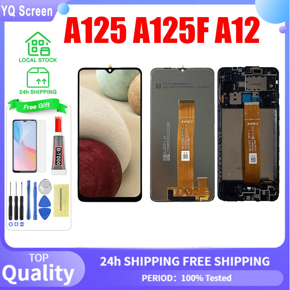 For Samsung Original Galaxy A12 A125 SM-A125F LCD Touch Screen a12 a127 a127f | Shopee Philippines