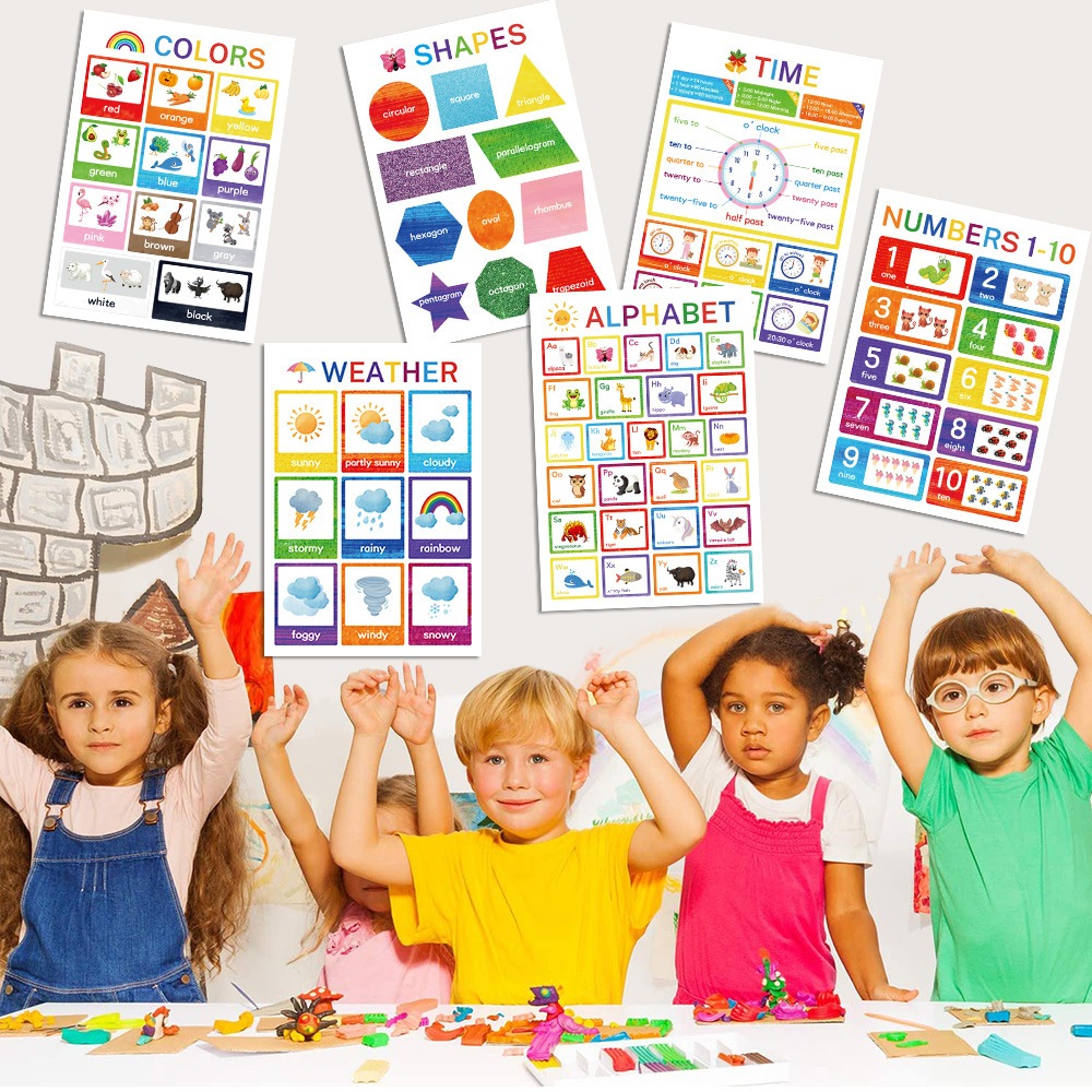 12 Laminated Educational Posters For Toddlers, Preschool Posters for ...