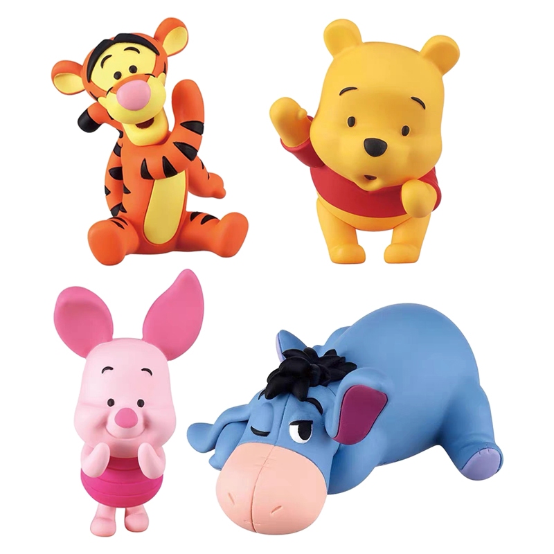 4Pcs/Set Anime Cartoon Figure Tigger Pooh Bear Eeyore Piglet Q Version ...