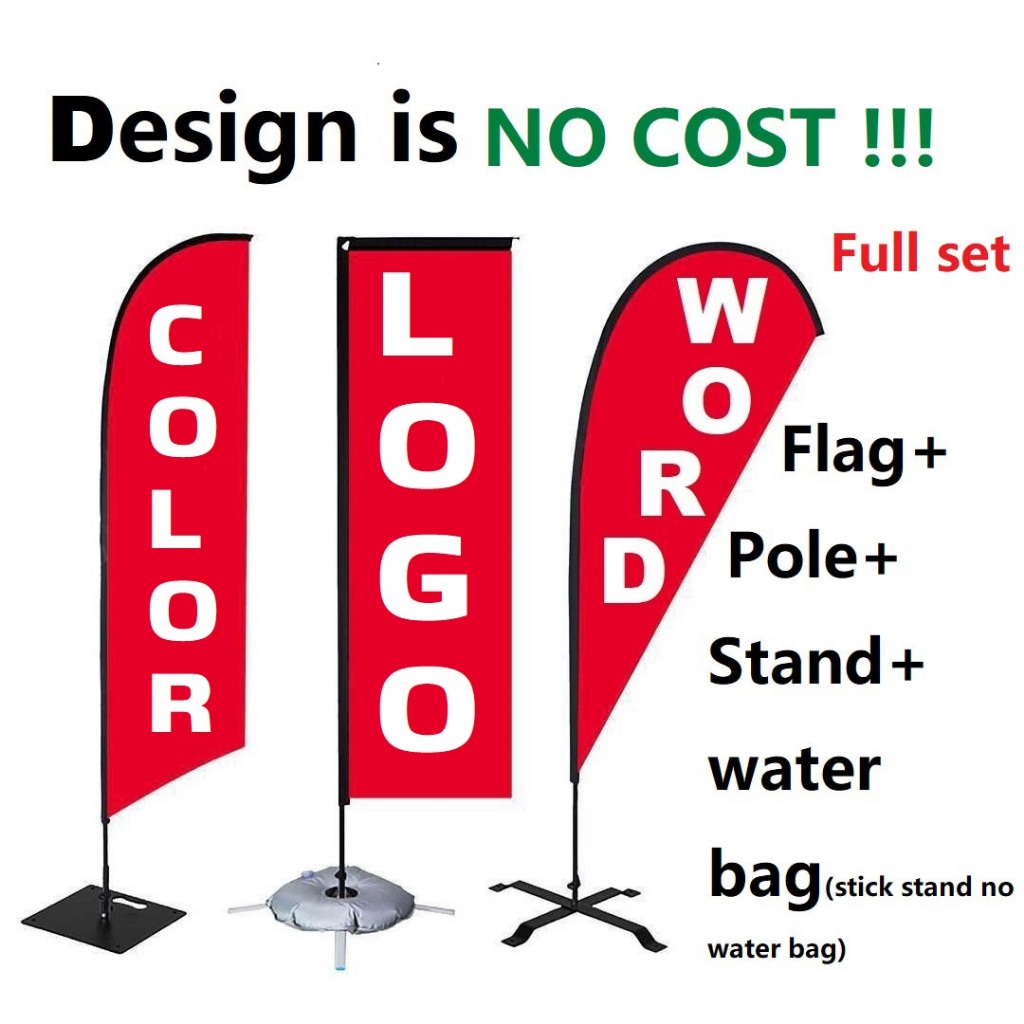 FREE DESIGN!! FULL SET with pole and stand, Sand flag beach flag ...