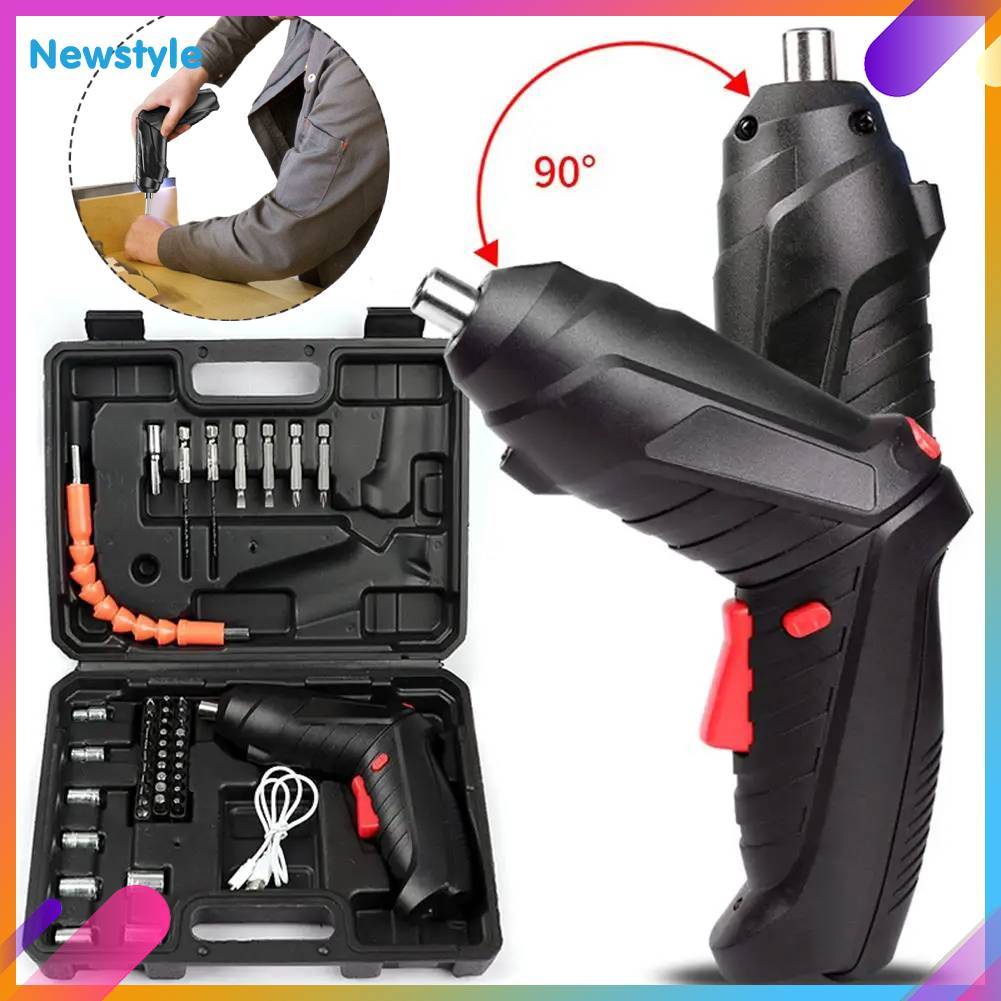 REAIM Cordless Screwdriver 48PCS Set Electric Barena Drill Set ...