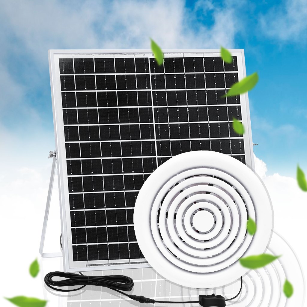 6/8w Solar Panel+4/6 Inch Round Ventilation Exhaust Fan with IP Level ...