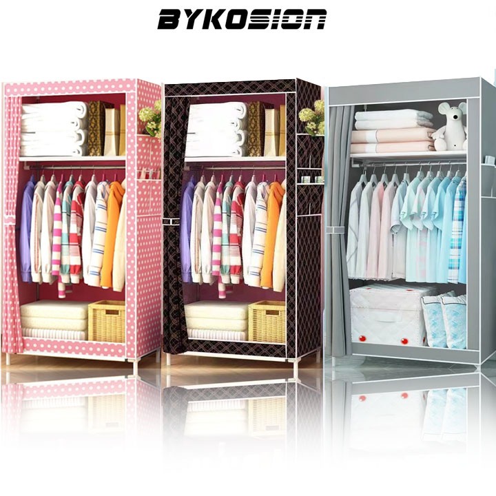 BYKOSION Zipper Clothes Storage Wardrobe Cabinet Fashion Multi ...