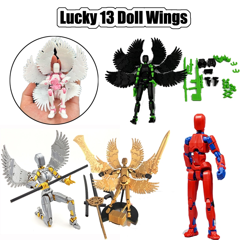 Robot Dummy 13 Doll Movable Joint Model Toys 3D Lucky 13 Wings Doll ...