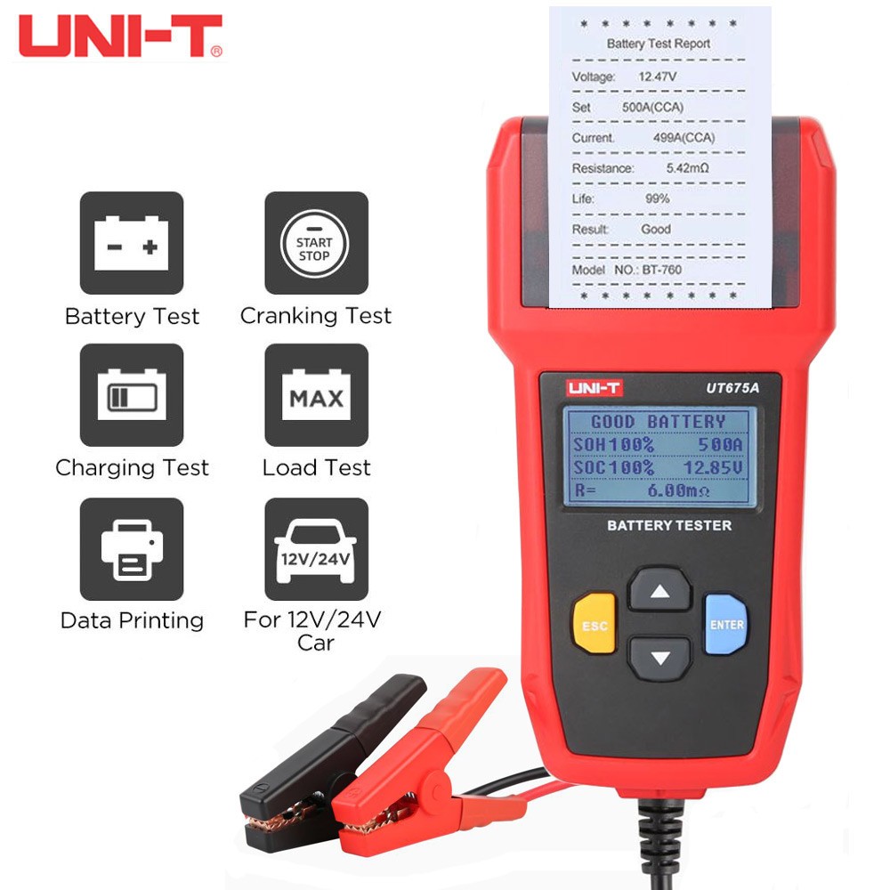 UNI-T UT673A UT675A Car Battery Tester UT673A UT675A 12V 24V DC Load ...