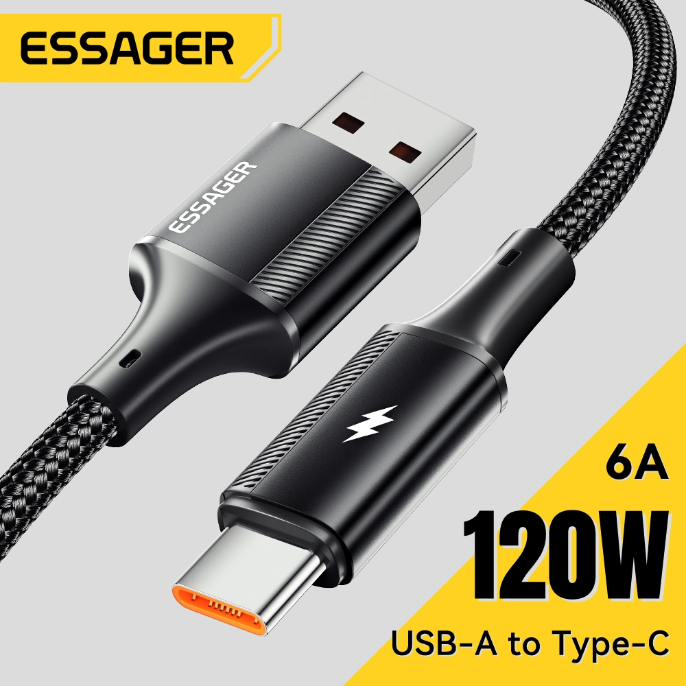 Essager 120W Usb Type C Cable For xiaomi 6A Fast Charging Cord 1M/2M ...