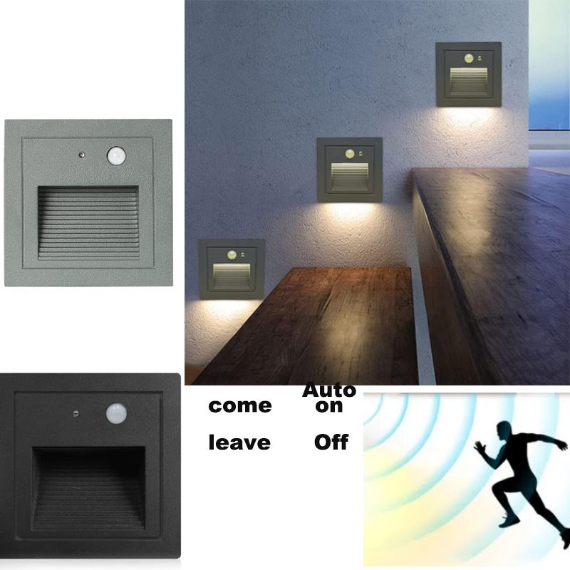 Outdoor IP66 Induction Light Wall Stair Led Step Lamp PIR Motion Sensor ...