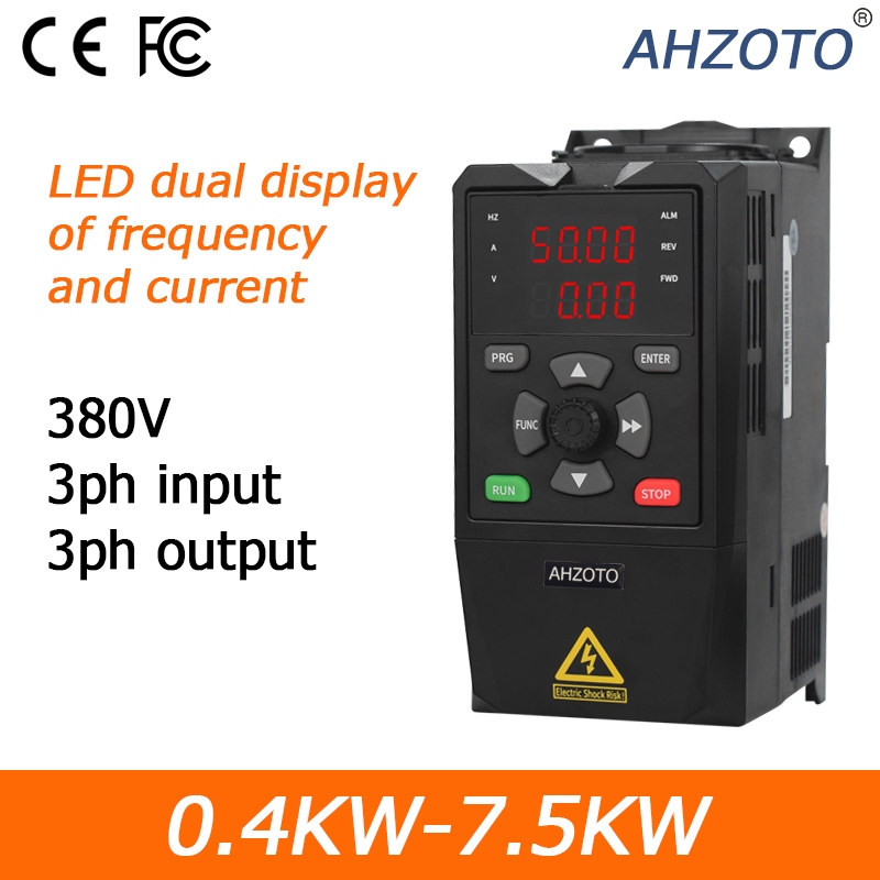 380V VFD LED Dual Display Of Frequency And Current 0.4KW-5.5KW Input 3 ...