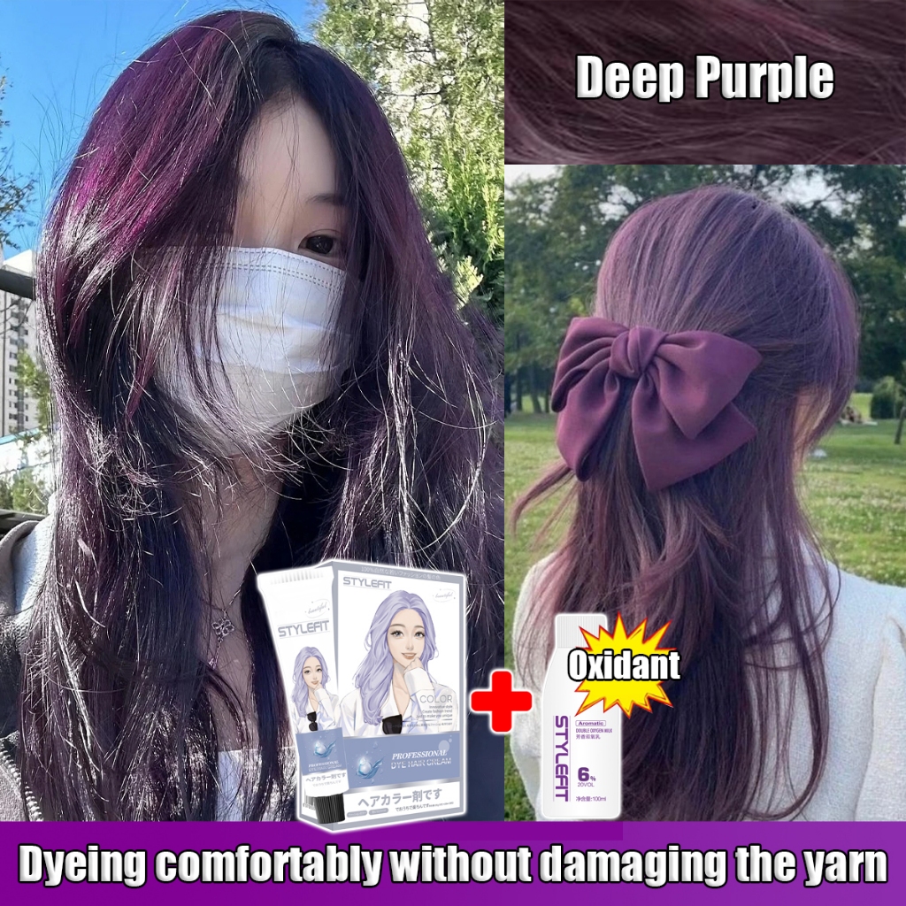 STYLEFIT Hair Color Permanent Deep Purple(100ml Hair Dye+100ml Oxidizer ...