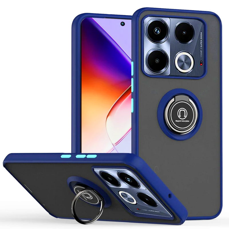 Translucent Shockproof Hard Case with Metal Stand for Infinix Note 40 ...