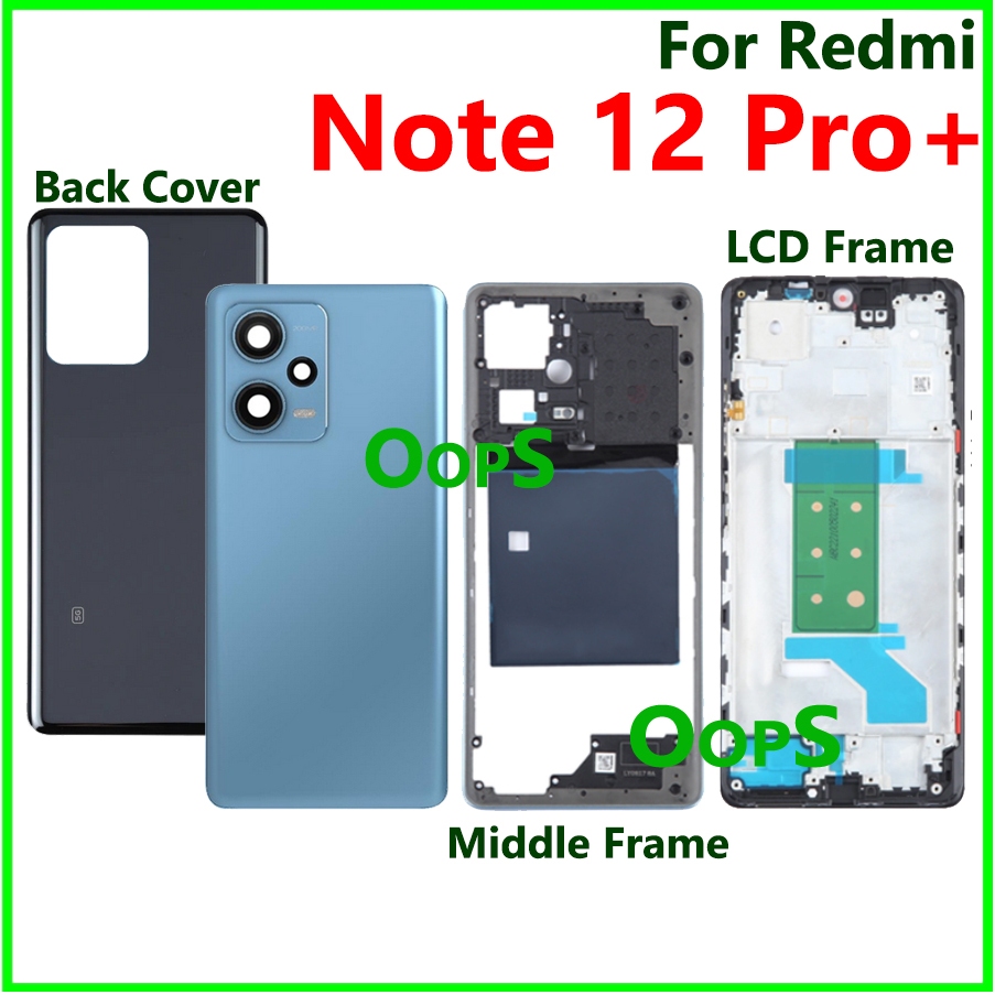 For Redmi Note 12 Pro Plus Back Battery Cover Housing LCD Front Middle ...