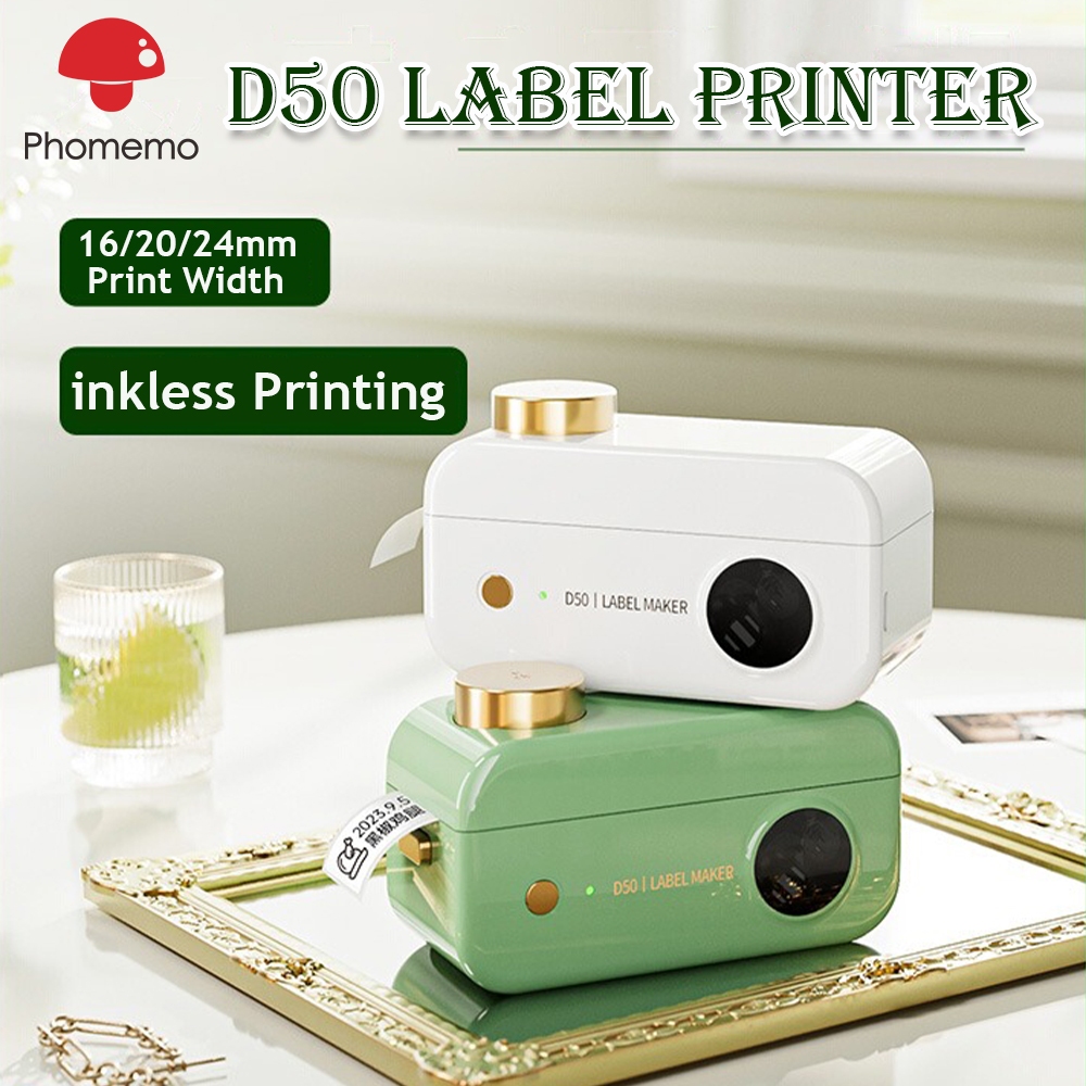 Phomemo D50 Portable Label Maker Machine, Bluetooth Mini Thermal ...