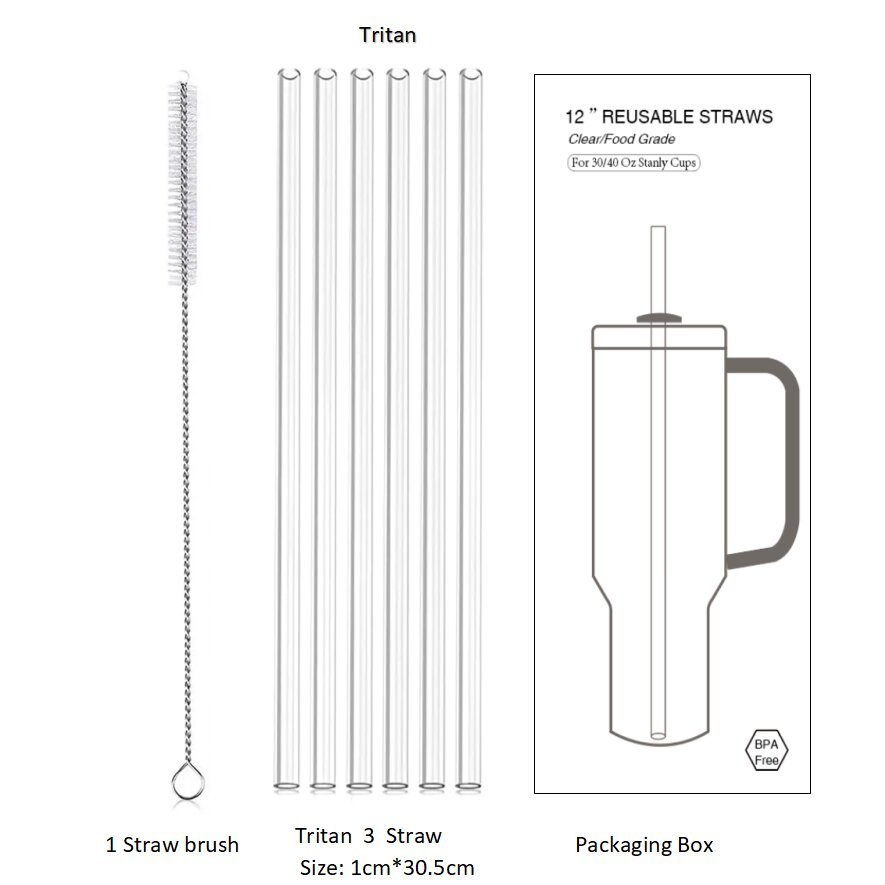 TRITAN material straw suitable for STANLEY 20OZ 30OZ 40OZ ice cream ...