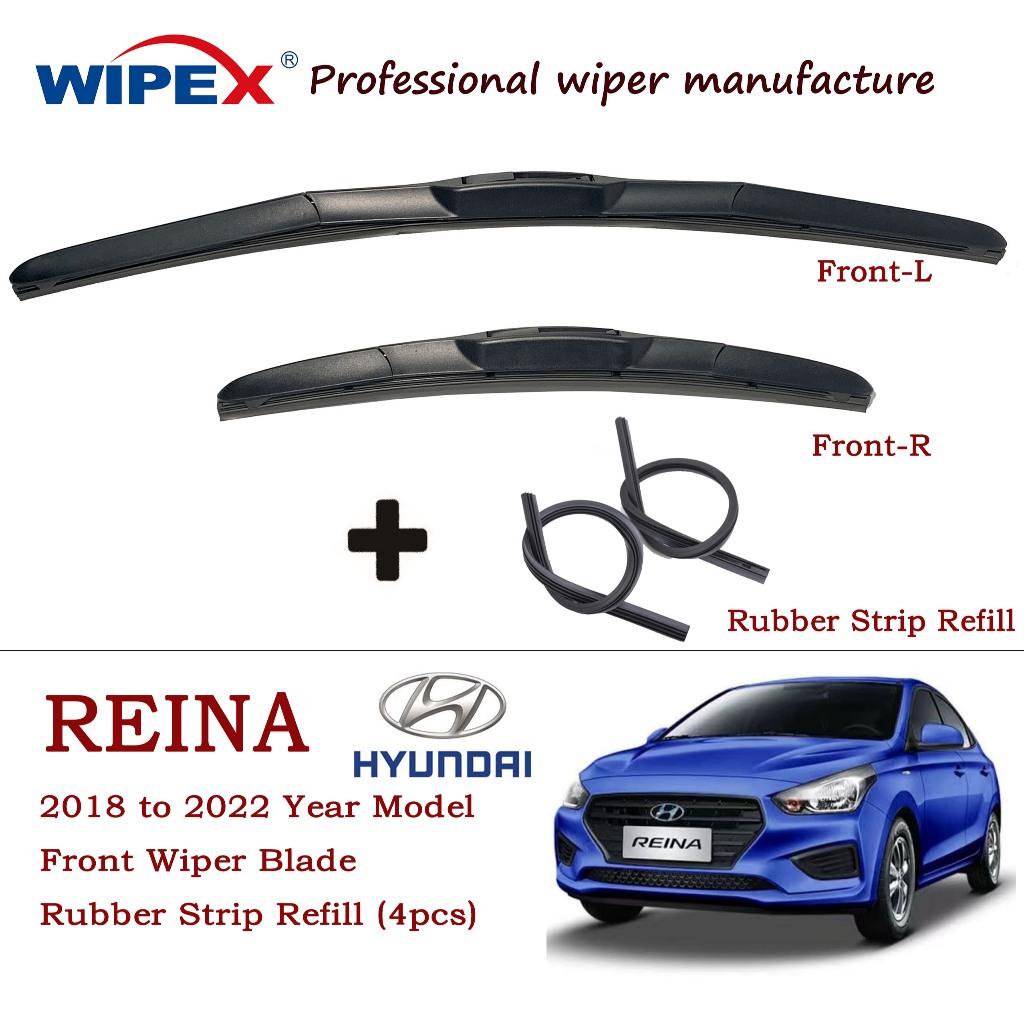 Hyundai REINA Front Wiper Blade+Rubber for 2018 to 2022 model Rena Car ...