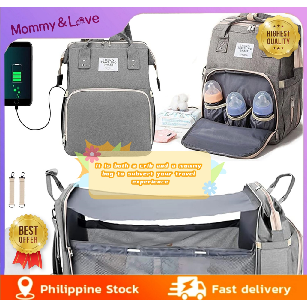 Mommy Baby Bag Maternity Bag with Folding Bed Diaper Bag Baby Bag ...