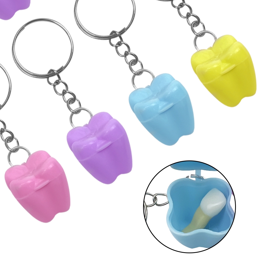50pcs Tooth Shape with Keychain Kids Milk Teeth Box Baby Teeth Boxes ...