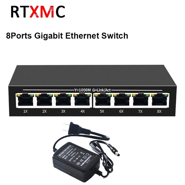 5 Port 8 Port Gigabit Switch Desktop RJ45 Ethernet Smart Switch 10/100 ...