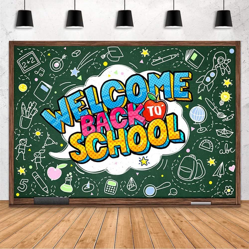 5X3FT Welcome Back to School Backdrop First Day of School Photography ...