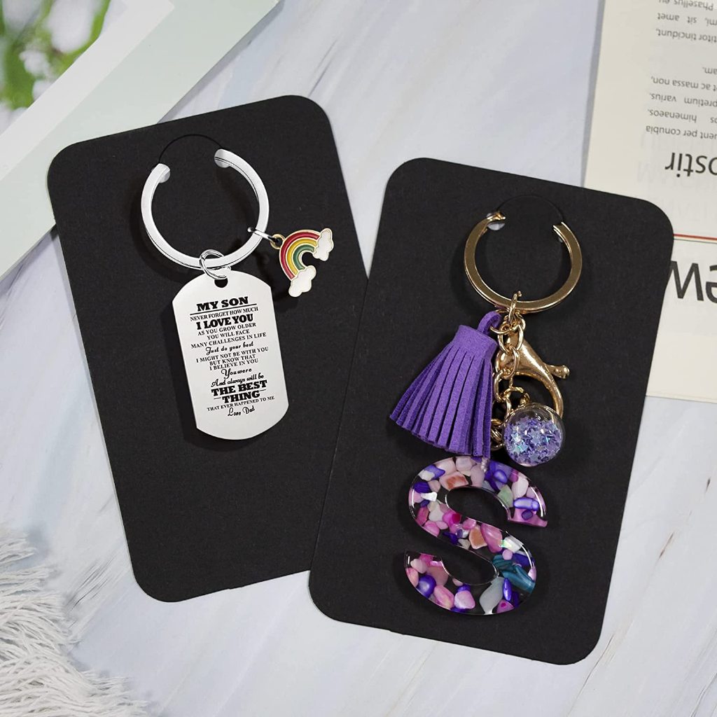50pcs Keychain Display Cards with Self-Sealing Bags Keychain Card Hold ...