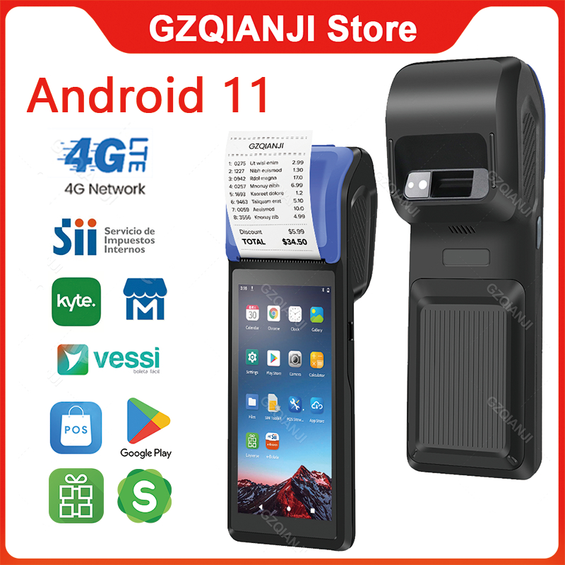 PDA POS Terminal Android 11 Supports SIM Card TF Card 4G Mobile Network ...