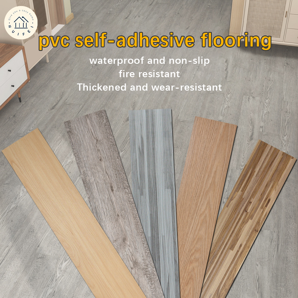 1PCS Self Adhesiv Vinyl Tile Flooring Sticker 3D Wood Grain Waterproof ...
