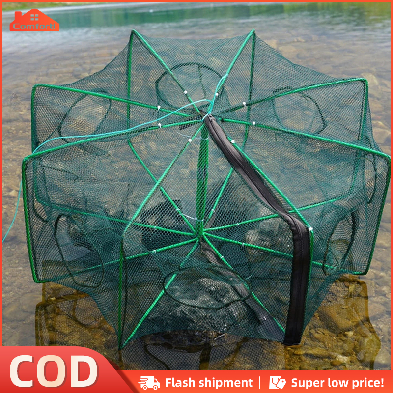 6/8/10/12/16 Holes Folded Portable Hexagon Fishing Net Crayfish Fish ...