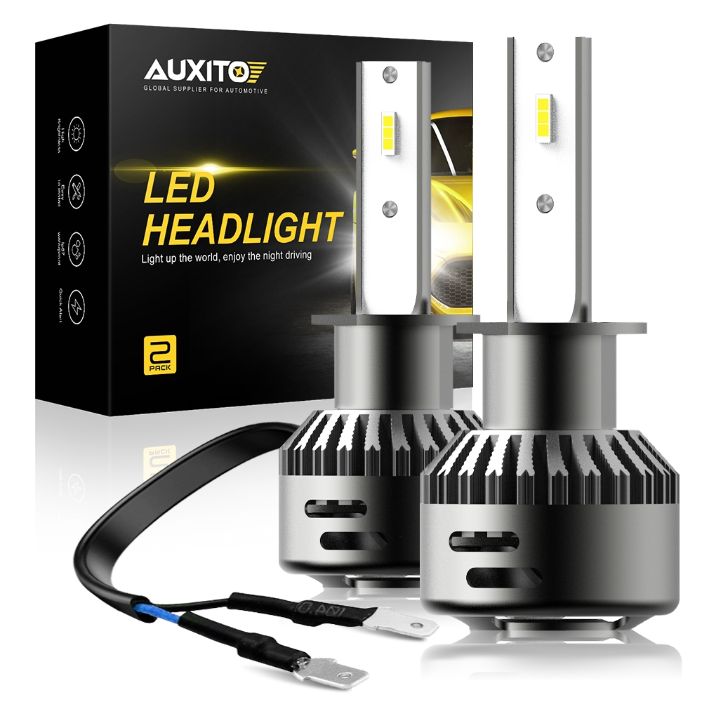 AUXITO H1 H7 Car LED Headlight 16000LM 55W 6000K White 12V Pack of 2 ...