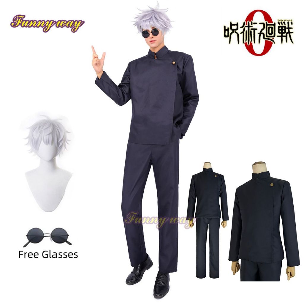 Satoru Gojo Cosplay Costume Anime Jujutsu Kaisen High School Uniform ...