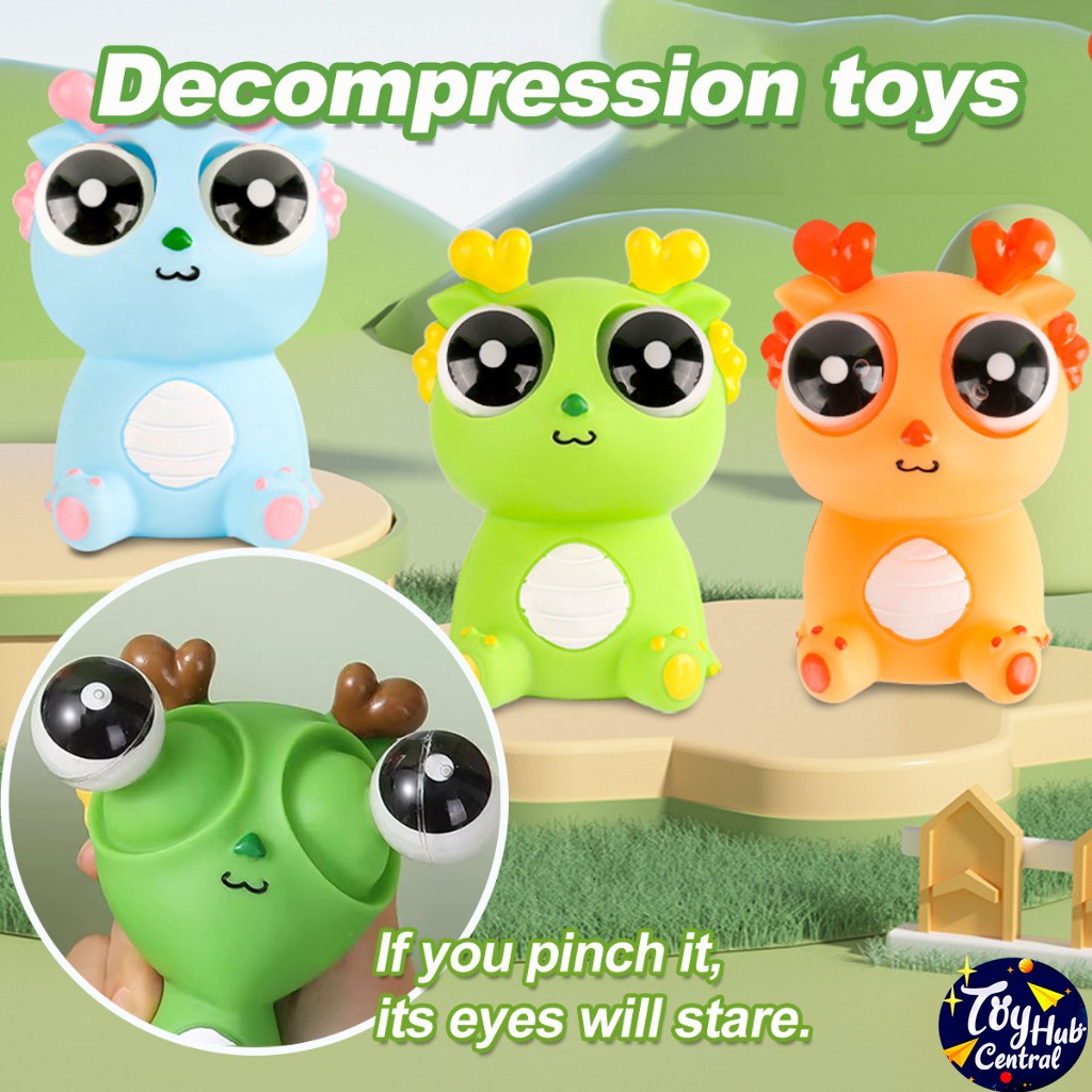 PVC Multicolored Eye-Popping Dragon Staring Eyes Creative Pinches Toys ...