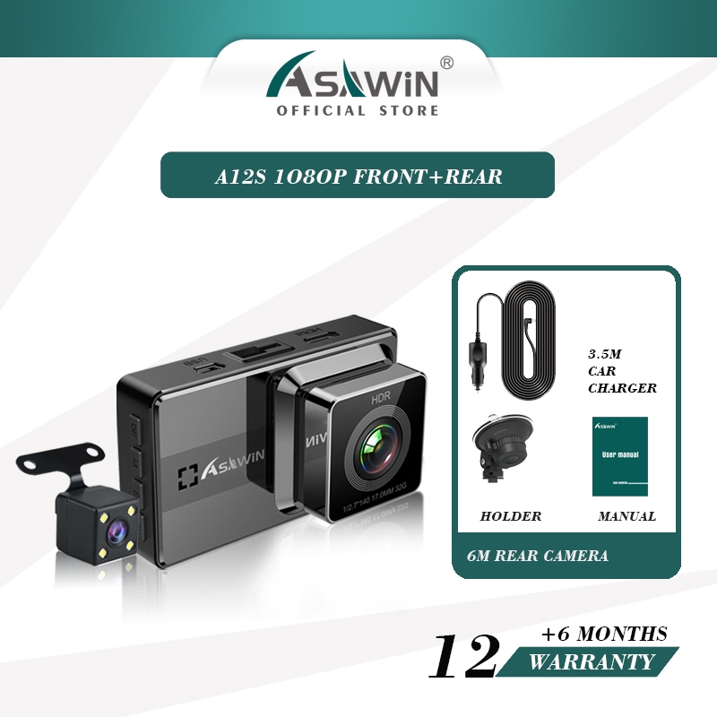 Asawin A12 WIFI dashcam ADAS for car Camera recorder 2k front and rear ...