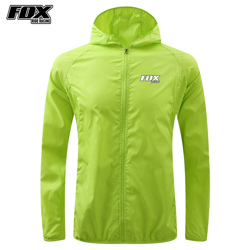 FOX RIDE RACING Waterproof Cycling Hooded Bike Jacket Men's Windproof ...