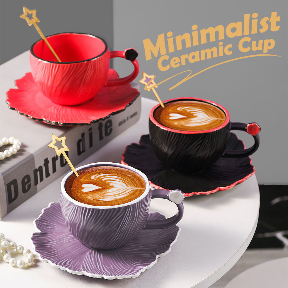 【PH Stock】Ceramic Coffee Mug Set 250ML Coffee Cup Free Spoon Tea Cup ...