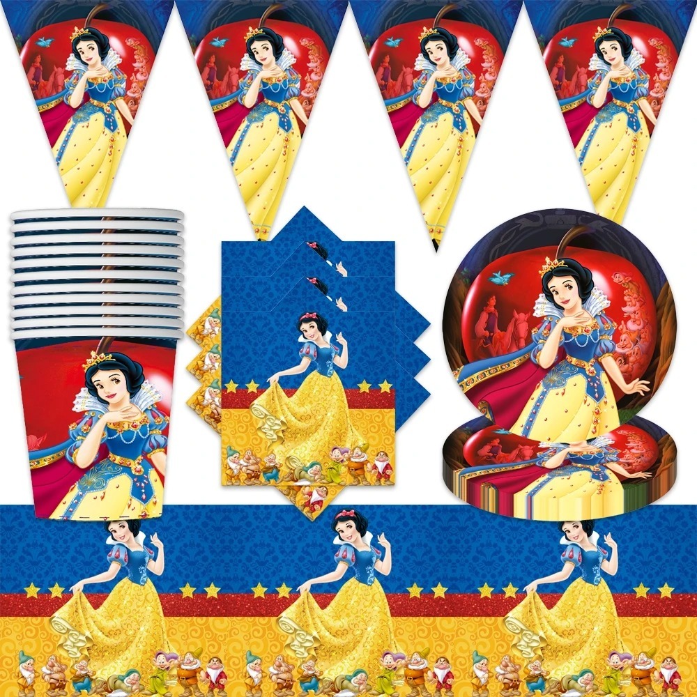 Snow White Princess Theme Tablecover Gifts Bag Plates Latex Balloons ...