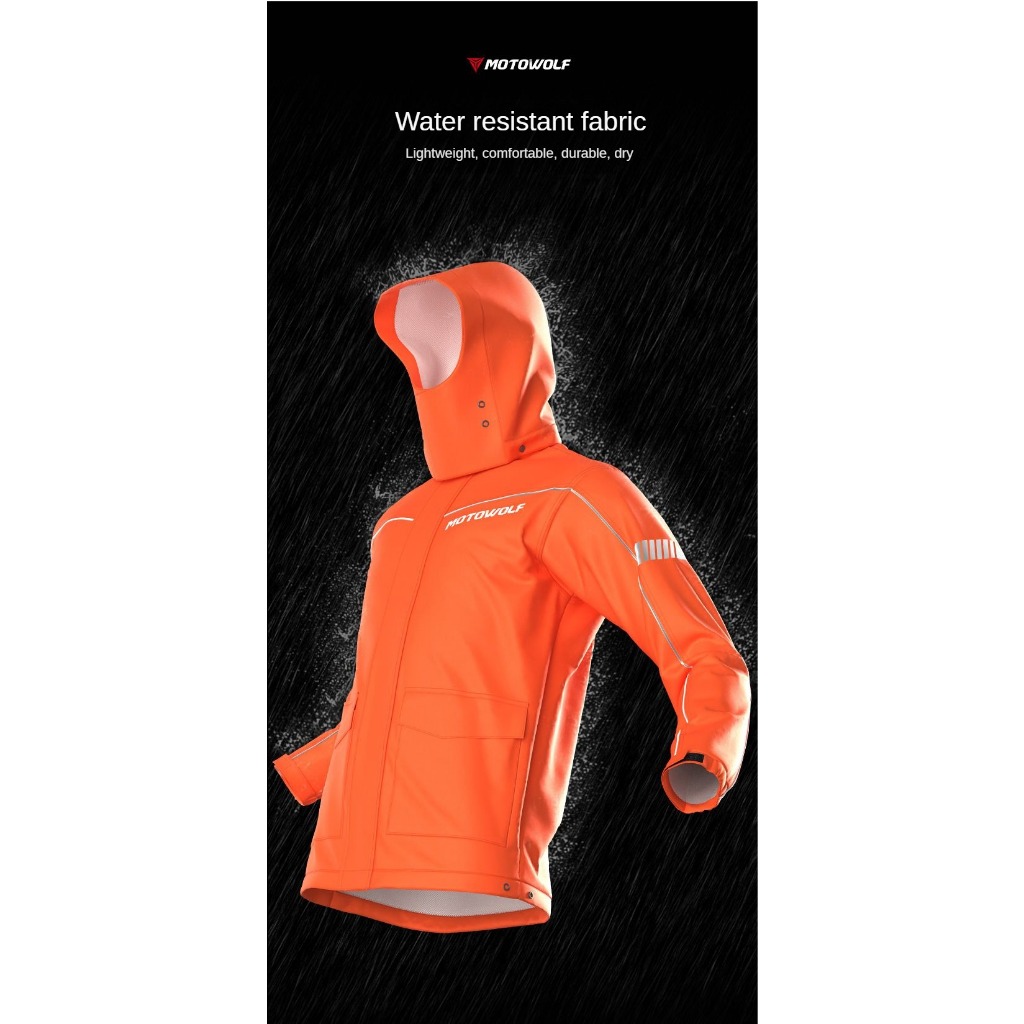 Motowolf Raincoat V3B -Improved Rainwear, Jacket Waterproof Windproof ...