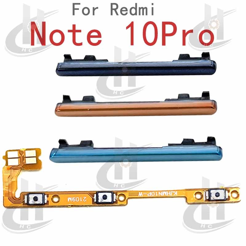 For Redmi Note 10 Pro Power Volume Side Button Flex Cable Keys button ...