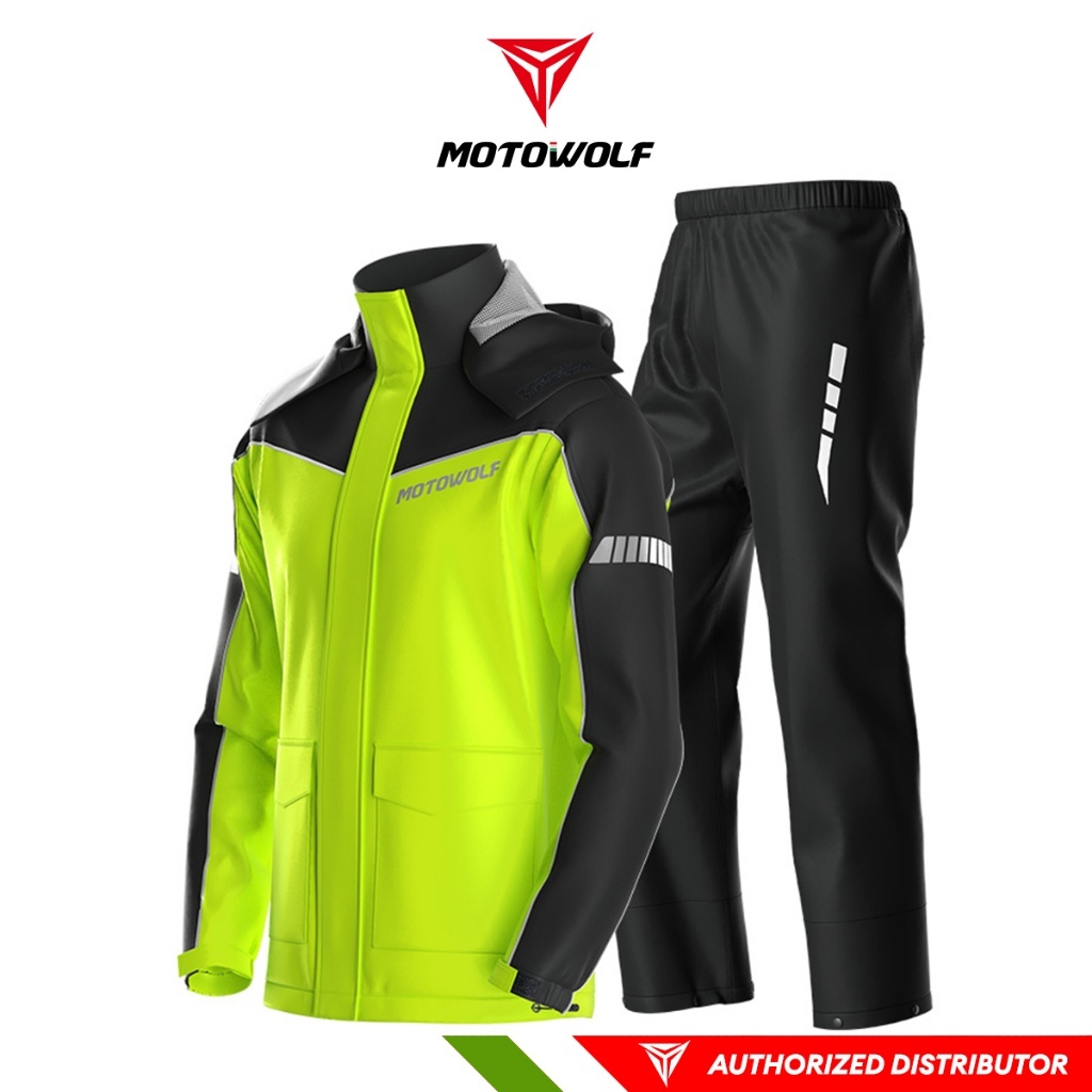 Motowolf Raincoat V3B -Improved Rainwear, Jacket Waterproof Windproof ...