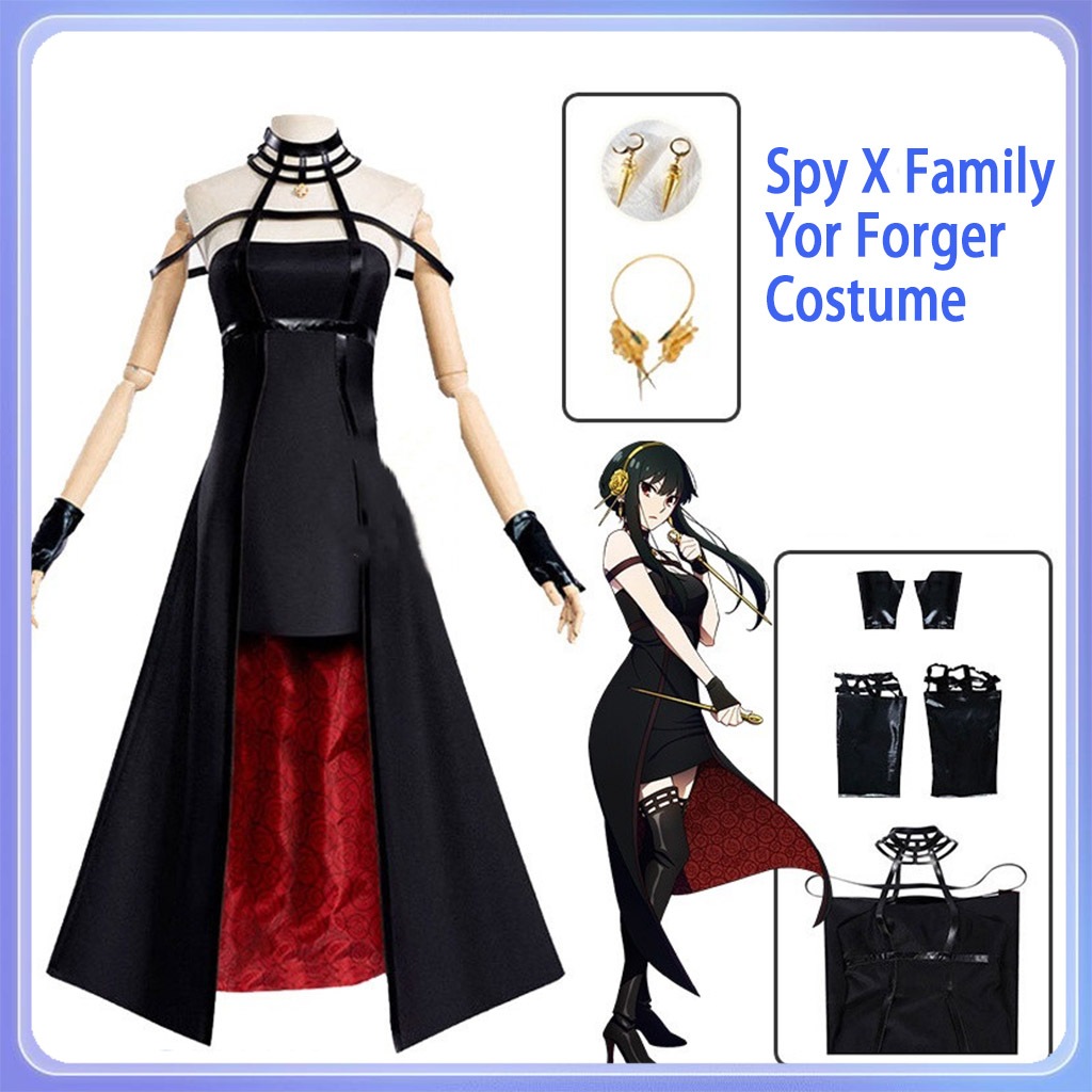 Anime Spy X Family Yor Forger Cosplay Costume Killer Gothic Halter ...