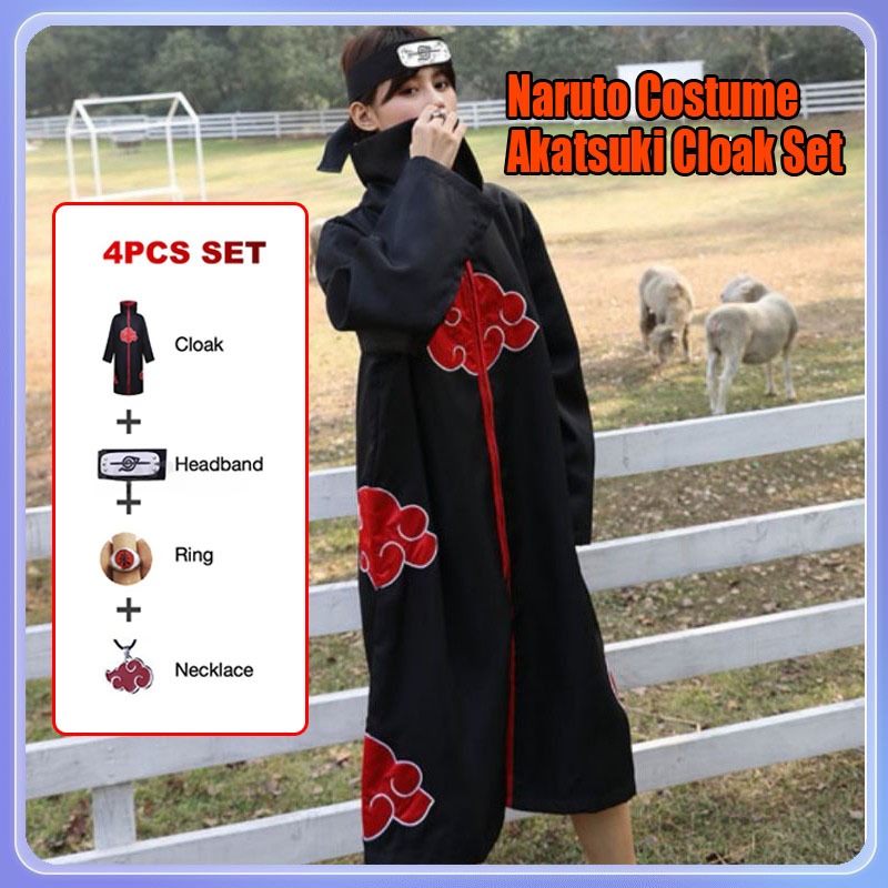 Anime Naruto Costume Akatsuki Cloak Akatsuki Sasuke Itachi Cosplay For ...
