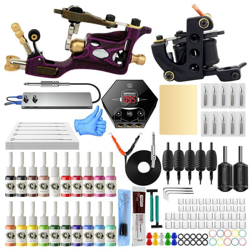 Complete Tattoo Kit with Coil and Rotary Tattoo Machine Full Set ...