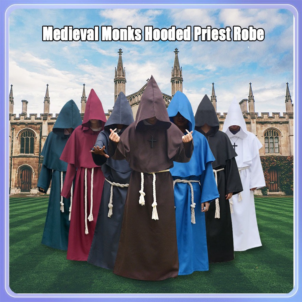 Medieval Costumes Halloween Cosplay Monk Friar Robe Priest Costume ...
