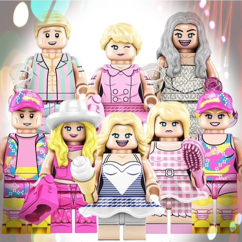 Cartoon Little Figure Barbie Assembly Mini Building Block Toy | Shopee ...