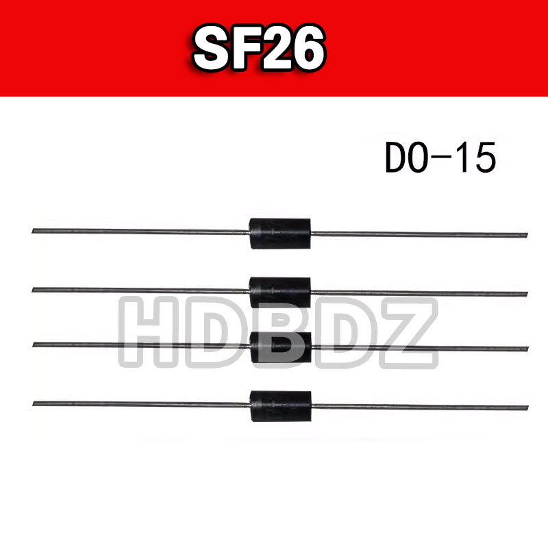 20pcs MIC SF26 2A 400V DO-15 Extra Fast Recovery Rectifier In-Line ...