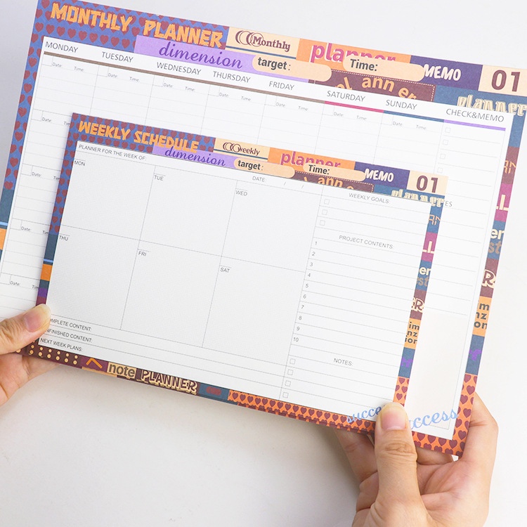 25 Sheets Monthly Planner Weekly Schedule Note Pad Desk Memo | Shopee ...