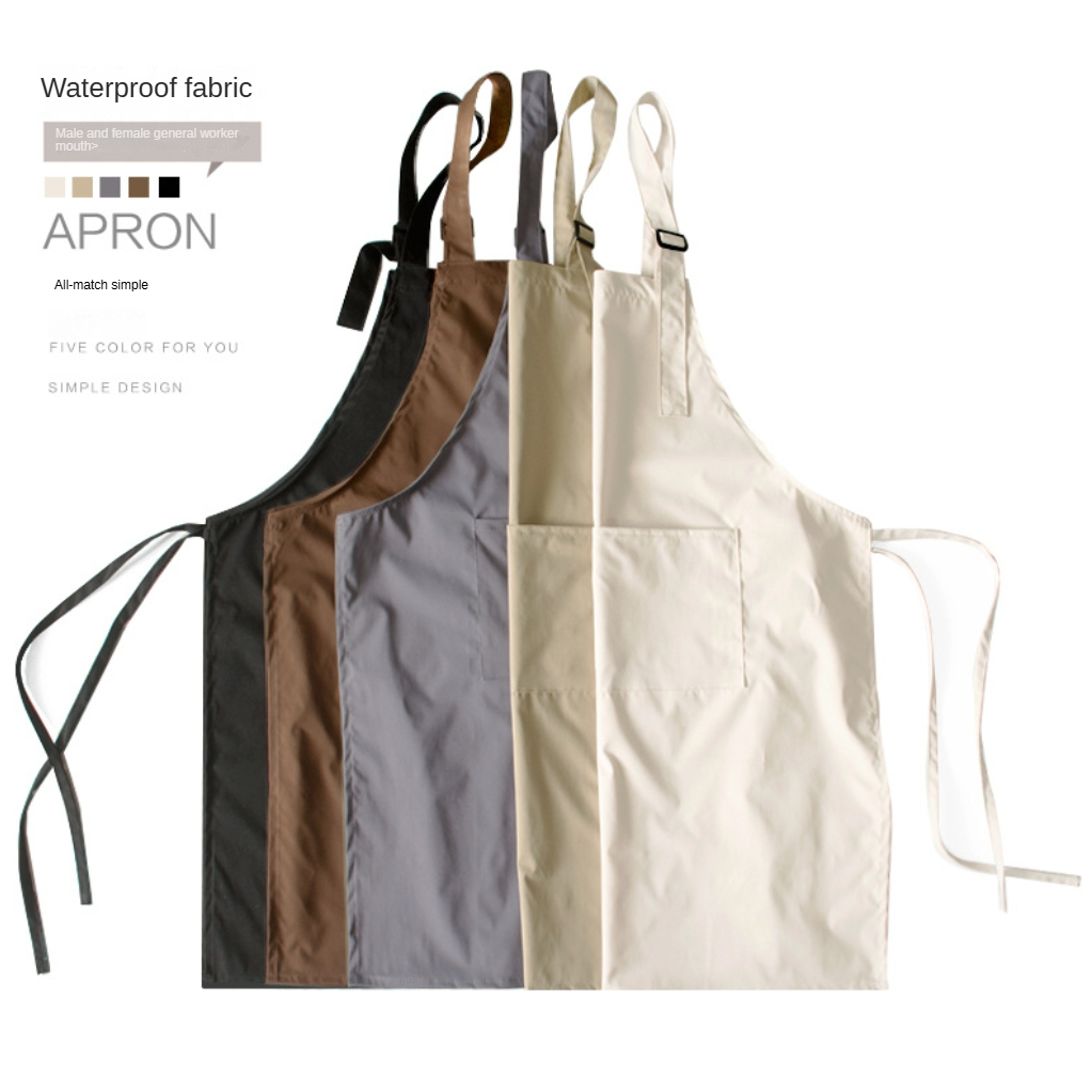 Ready Stock Hanging neck apron, kitchen waterproof apron, customized ...