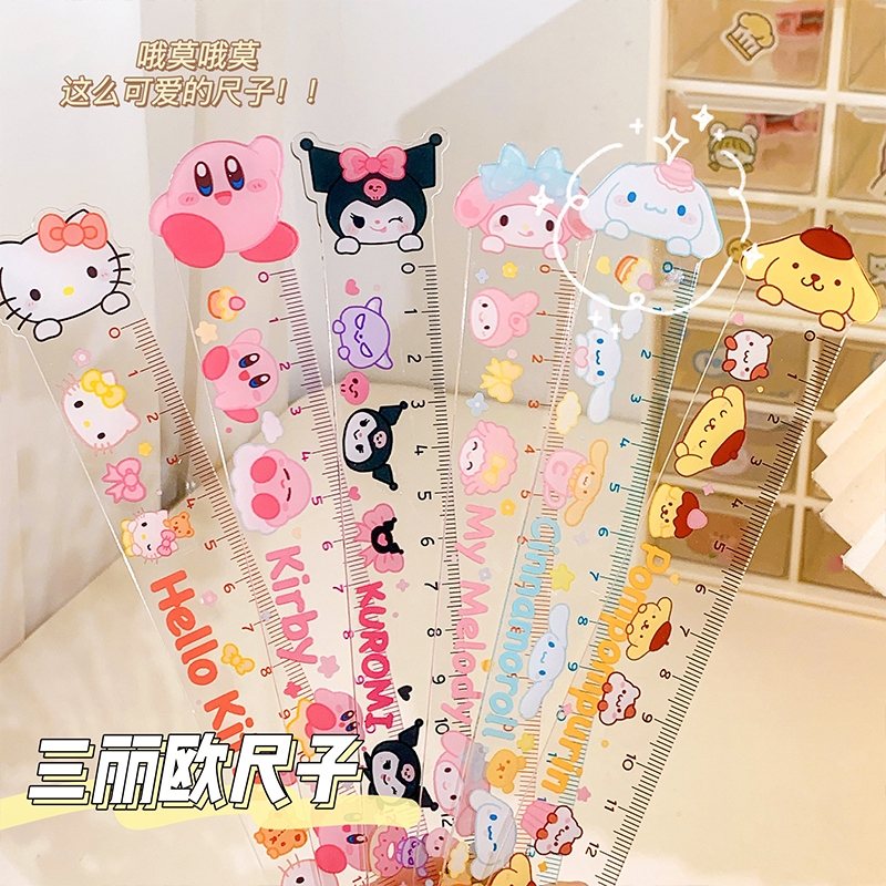Cute 15cm Ruler Plastic Straight Ruler Cartoon Cute Students Ruler ...