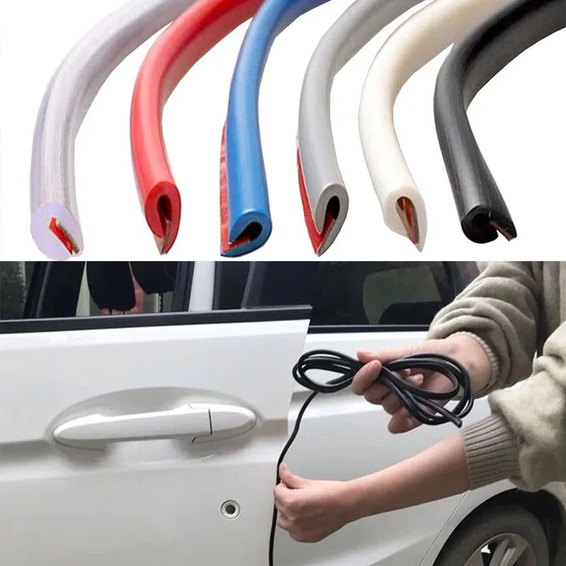 5M self-Adhesive Car Door Edge Guards U Shape Edge Trim Rubber Seal ...