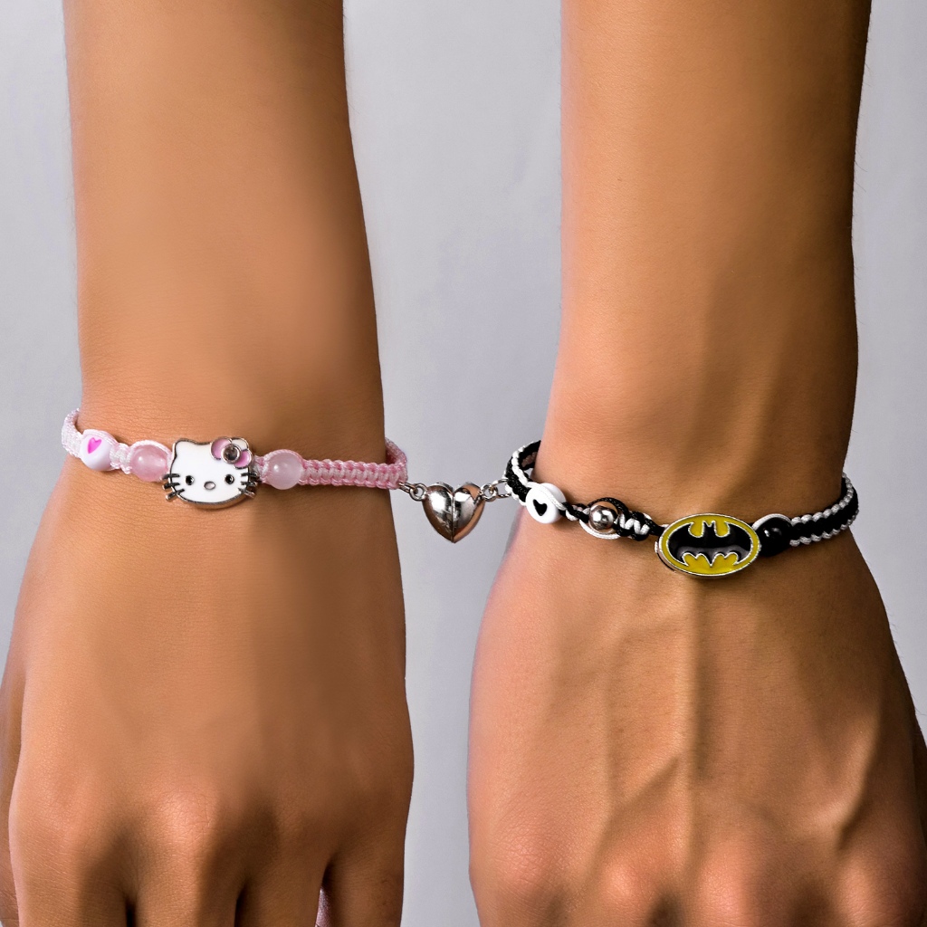 Spider Man Hello Kitty Love Magnetic Weaving Couple Bracelet ...