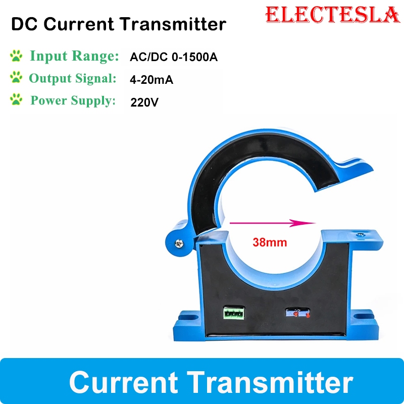 AC DC 1500A CT transmitter split core current transducer clamp-type CT 4-20ma 220V power supply ...