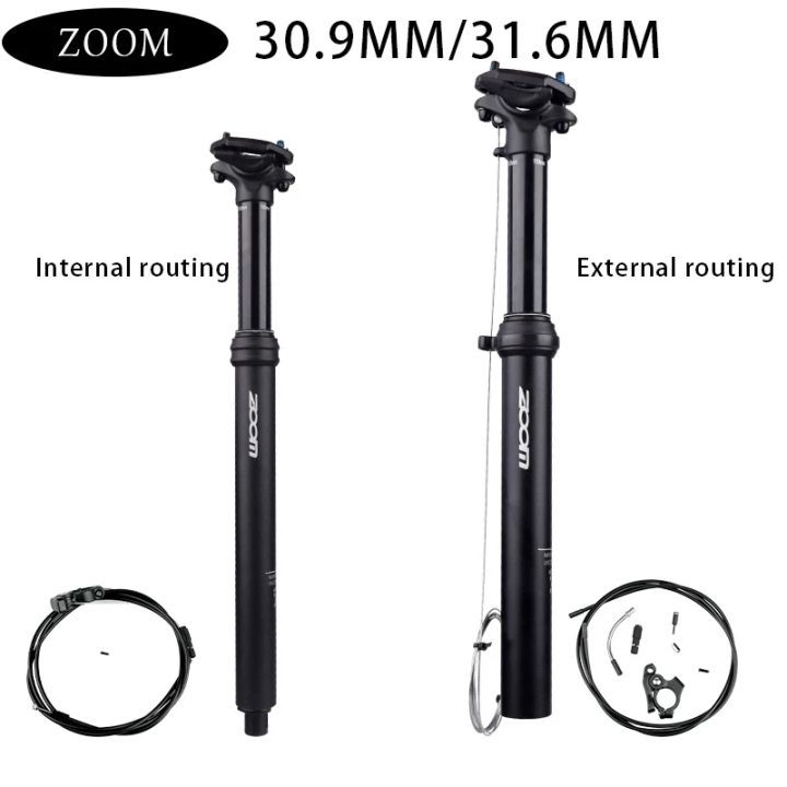 Zoom Bike Dropper Seatpost Height Adjustable Internal External Routing ...