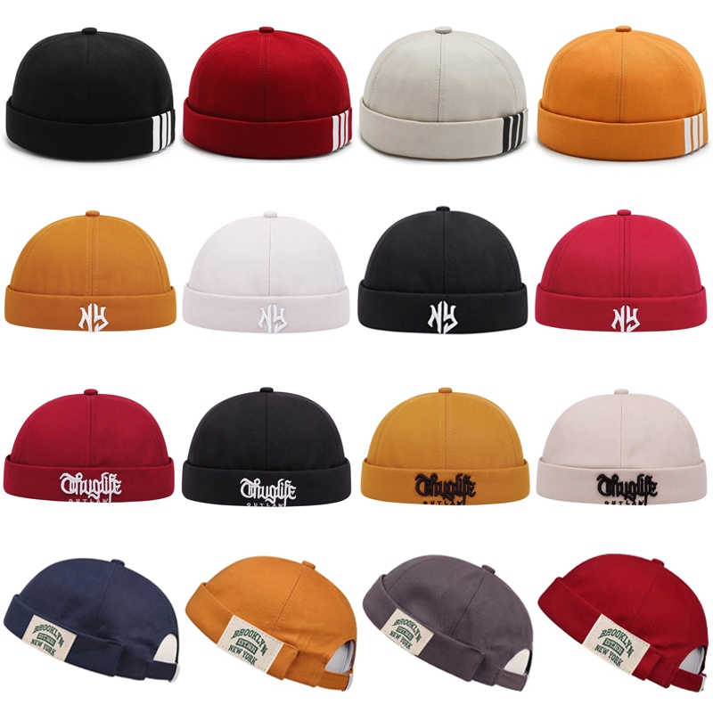 Beanies cap for men Vintage Hip Hop Brimless cap for woman Cotton ...